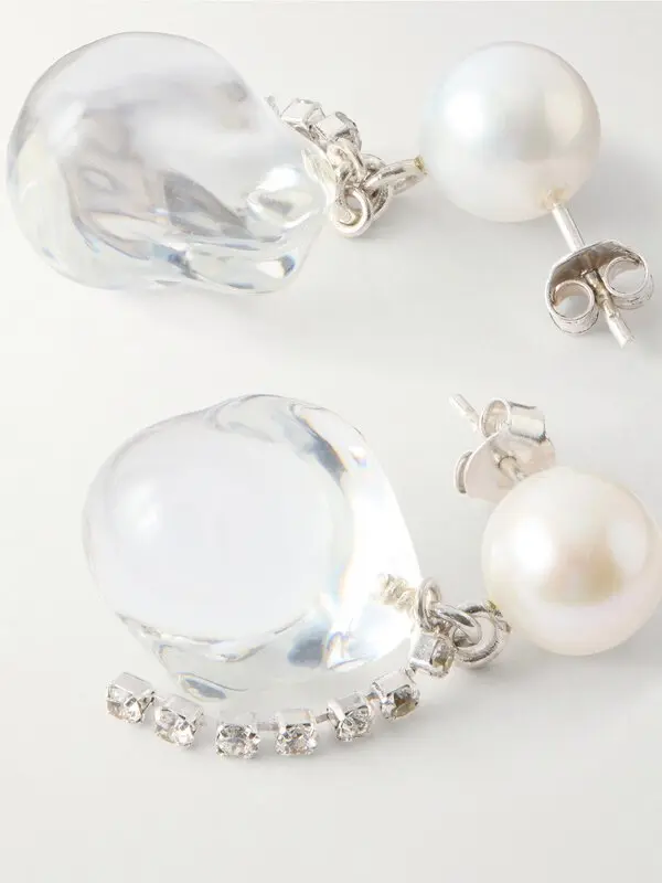 Completedworks Crystal And Pearl Drop Earrings