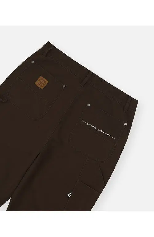 PAPER PLANES Script Logo Cotton Canvas Carpenter Pants