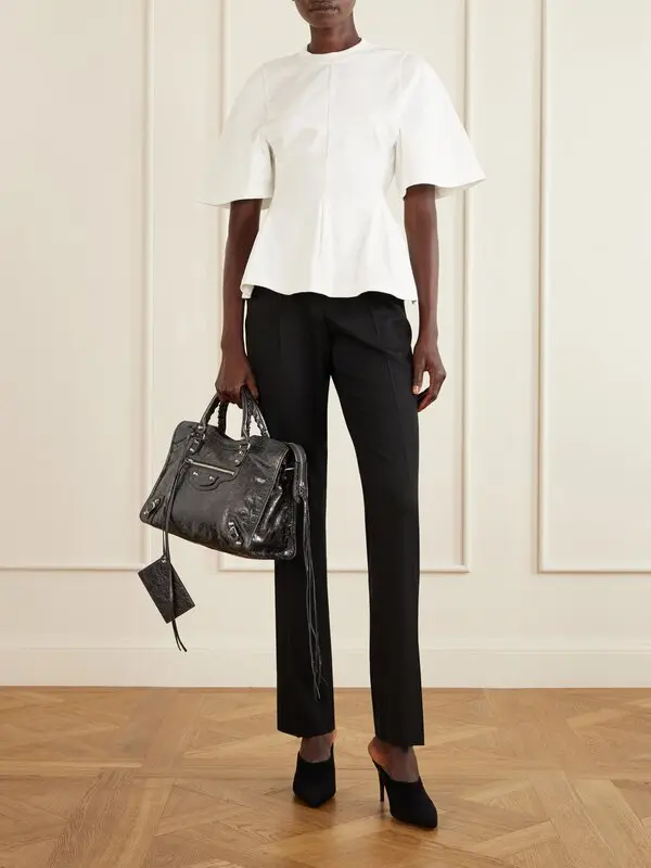 Balenciaga Le City Medium Leather Shoulder Bag - Gray