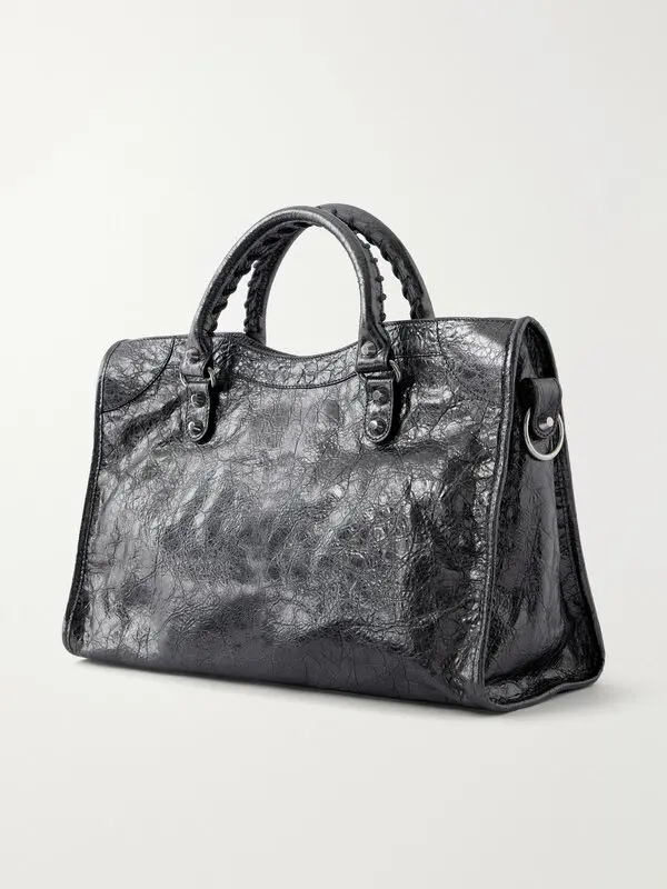 Balenciaga Le City Medium Leather Shoulder Bag - Gray
