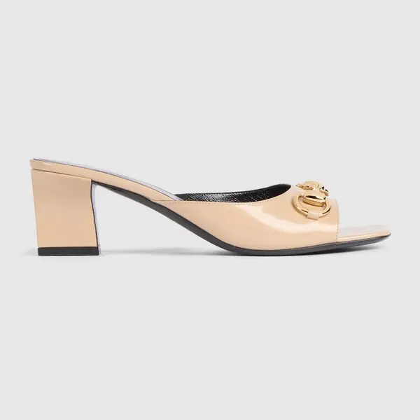 Gucci Signora Slide Sandal In Leather - Pink