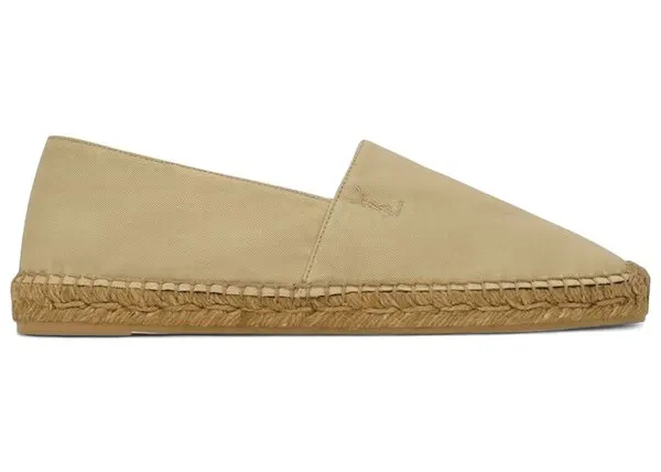 Saint Laurent Cotton Gabardine Espadrilles - Biscuit