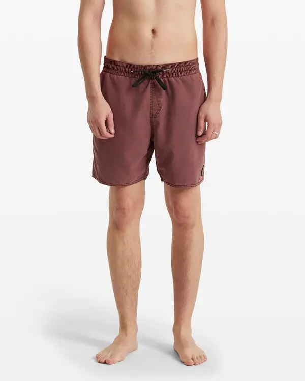 Volcom Center Elastic Waist Trunks - Merlot