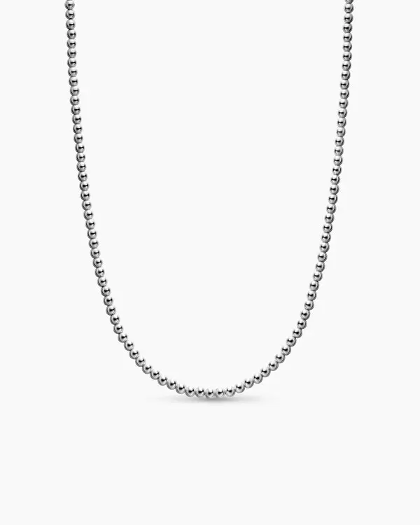 David Yurman Spiritual Beads Metal Bead Necklace In Sterling Silver - All Sterling Silver