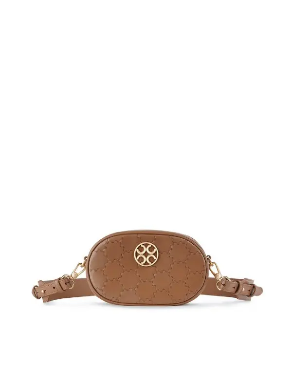 ORANGE CUBE Quilted Impressions Leather Crossbody Bag - Brown