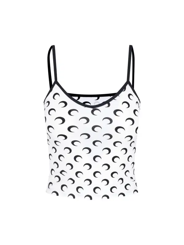 MARINE SERRE Moon Print Tank Top - White