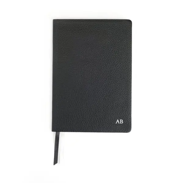 ROYCE NEW YORK Executive Pebble Leather Journal - Black
