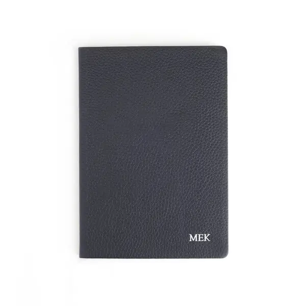 ROYCE NEW YORK Executive Pebble Leather Journal - Blue