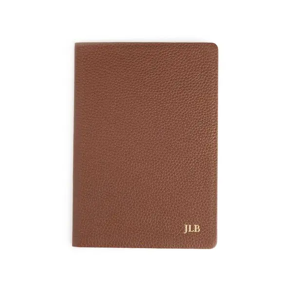 ROYCE NEW YORK Executive Pebble Leather Journal - Tan