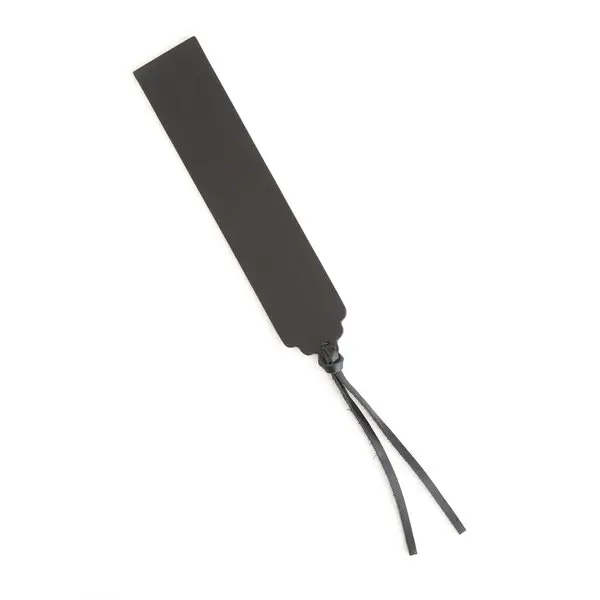ROYCE NEW YORK Leather Bookmark With Monogram Option - Black