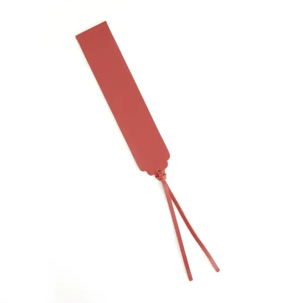 ROYCE NEW YORK Leather Bookmark With Monogram Option - Red