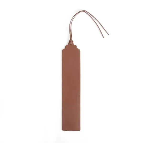 ROYCE NEW YORK Leather Bookmark With Monogram Option - Tan