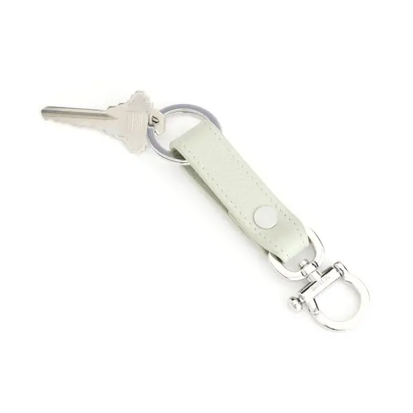ROYCE NEW YORK Leather Valet Snap Key Chain With -tone Hardware - Sage
