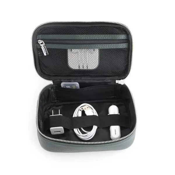 ROYCE NEW YORK Tech Accessory Cord Organizer Case - Dark Green