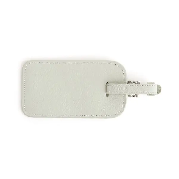 ROYCE NEW YORK Signature Full Grain Leather Luggage Tag With Tone Hardware - Sage