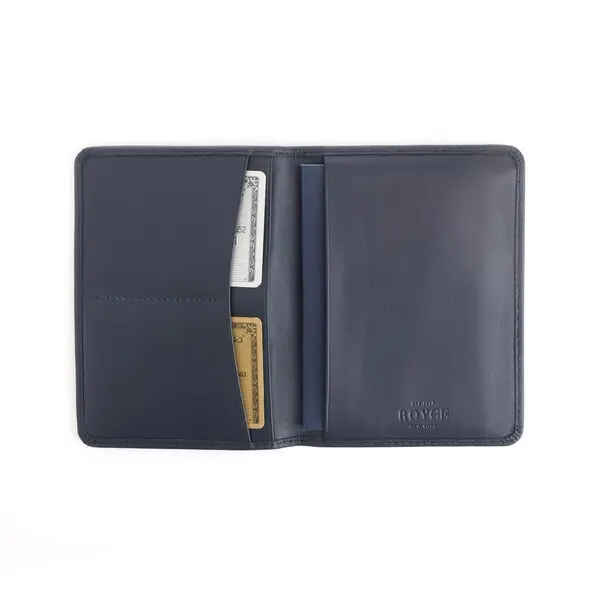 ROYCE NEW YORK Airtag Trackable Passport Wallet Rfid Blocking - Blue