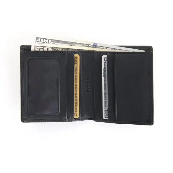 ROYCE NEW YORK Slim Bifold Id Wallet - Black