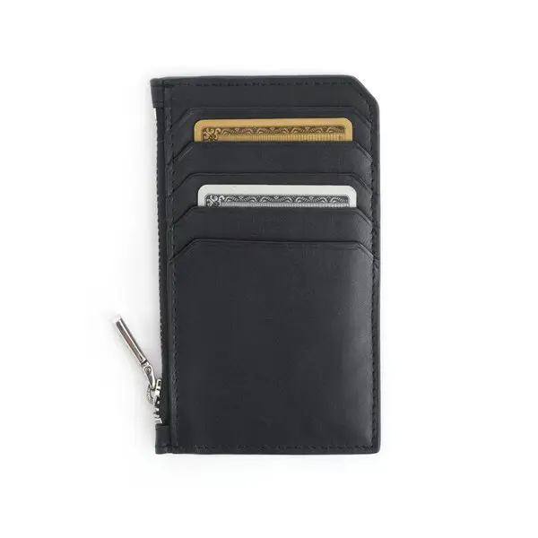 ROYCE NEW YORK Zippered Credit Card Wallet - Black