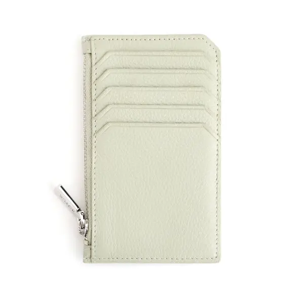 ROYCE NEW YORK Zippered Credit Card Wallet - Sage