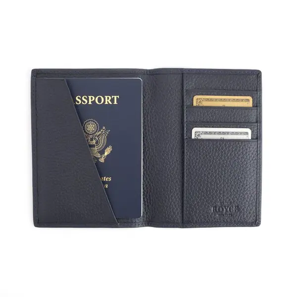 ROYCE NEW YORK Rfid Blocking Passport Travel Organizer - Blue-pebble