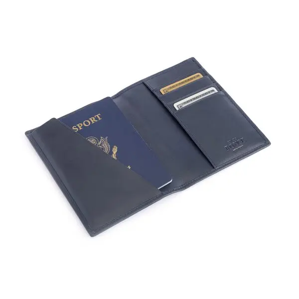 ROYCE NEW YORK Rfid Blocking Passport Travel Organizer - Blue
