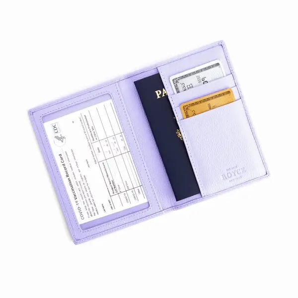 ROYCE NEW YORK Rfid Blocking Passport Cover With Card Slots - Lavender