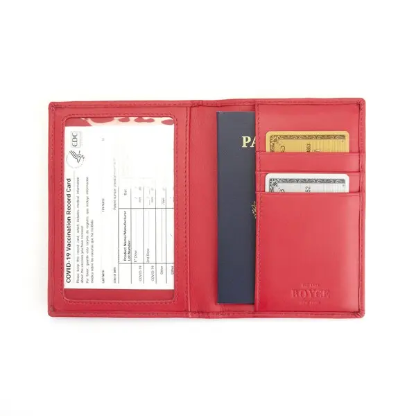 ROYCE NEW YORK Rfid Blocking Passport Cover With Card Slots - Magenta