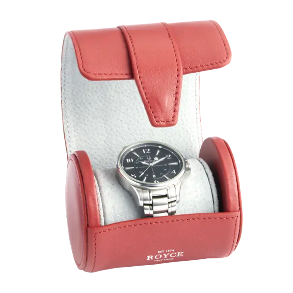 ROYCE NEW YORK Single Watch Travel Roll - Red