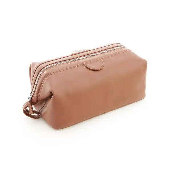 ROYCE NEW YORK Classic Toiletry Bag Dopp Kit - Tan