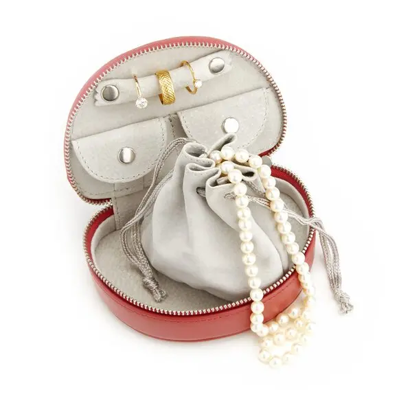 ROYCE NEW YORK Compact Jewelry Case - Red