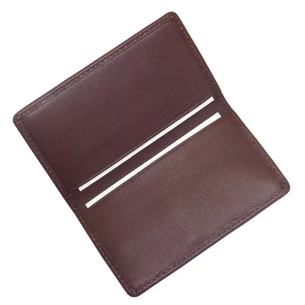 ROYCE NEW YORK Bifold Business Card Case - Burgundy
