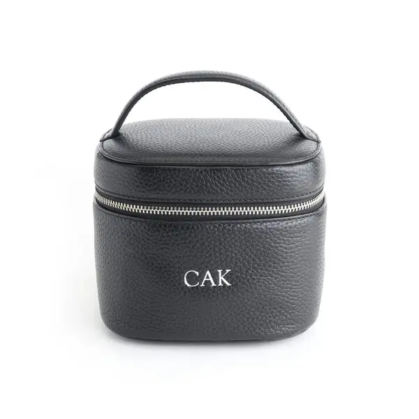 ROYCE NEW YORK Pebbled Leather Travel Cosmetic Case