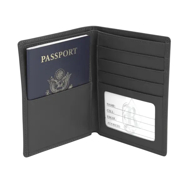 ROYCE NEW YORK Rfid Blocking Passport Travel Wallet - Black