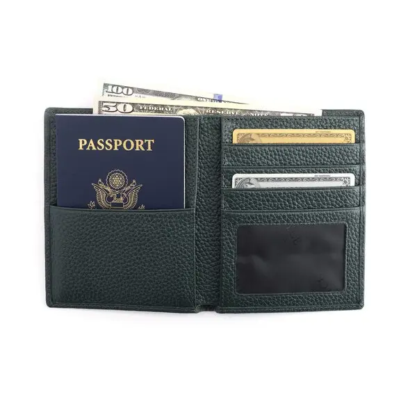 ROYCE NEW YORK Rfid Blocking Passport Travel Wallet - Dark Green