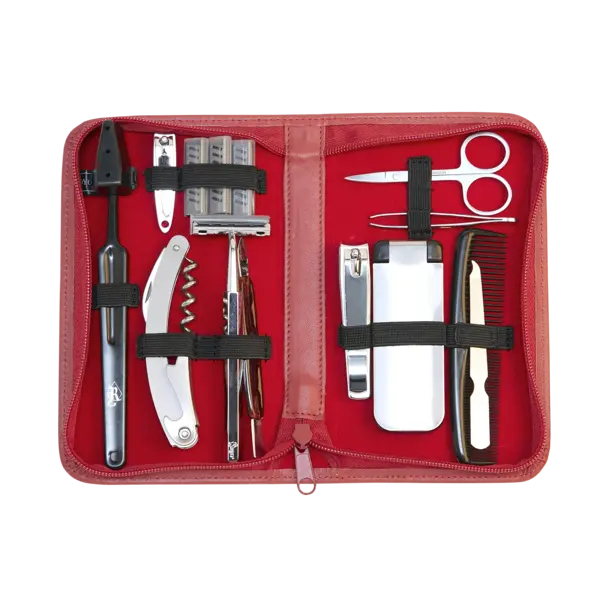 ROYCE NEW YORK Travel Grooming Manicure Kit - Red