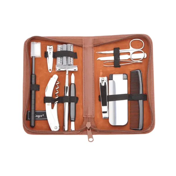 ROYCE NEW YORK Travel Grooming Manicure Kit - Tan