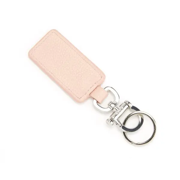 ROYCE NEW YORK Leather Key Organizer With Silver Tone Hardware - Carnation Pink