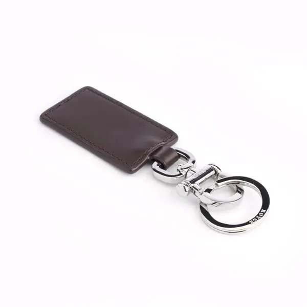 ROYCE NEW YORK Leather Key Organizer With Silver Tone Hardware - Coco