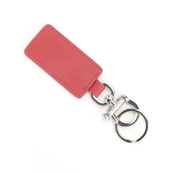 ROYCE NEW YORK Leather Key Organizer With Silver Tone Hardware - Magenta