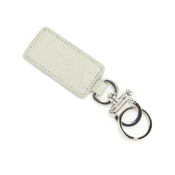 ROYCE NEW YORK Leather Key Organizer With Silver Tone Hardware - Sage