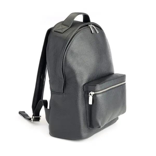 ROYCE NEW YORK Executive Leather 13" Laptop Backpack - Black