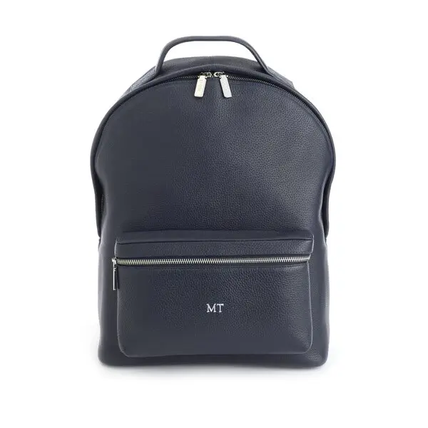 ROYCE NEW YORK Executive Leather 13" Laptop Backpack - Blue