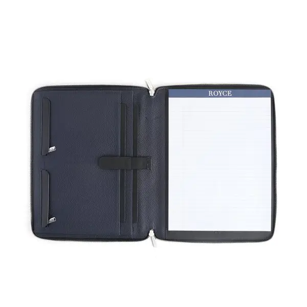 ROYCE NEW YORK Zippered Executive Writing Portfolio - Black