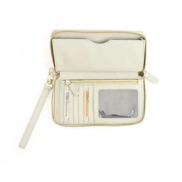 ROYCE NEW YORK Zippered Wristlet Wallet Rfid Blocking - Sage