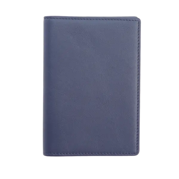 ROYCE NEW YORK Rfid Blocking Passport Case In Smooth Nappa Leather - Blue