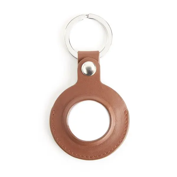ROYCE NEW YORK Air Tag Holder Key Chain - Tan
