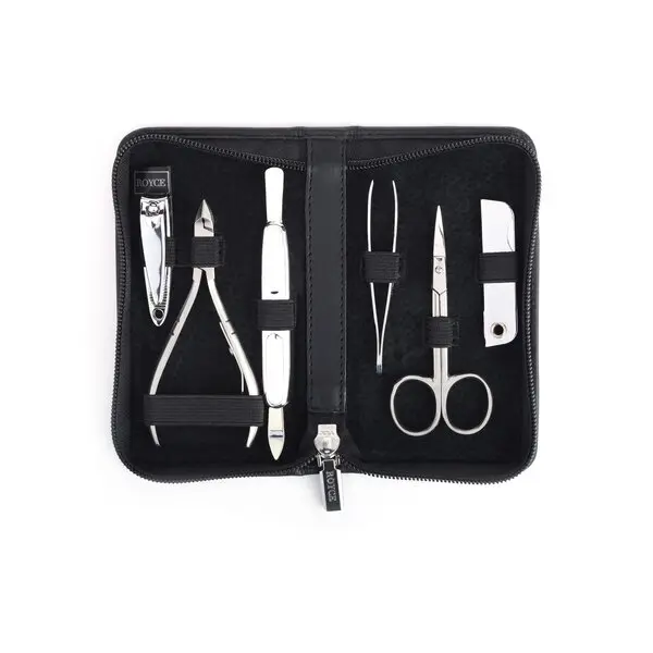 ROYCE NEW YORK Compact Manicure Travel Grooming Kit - Black