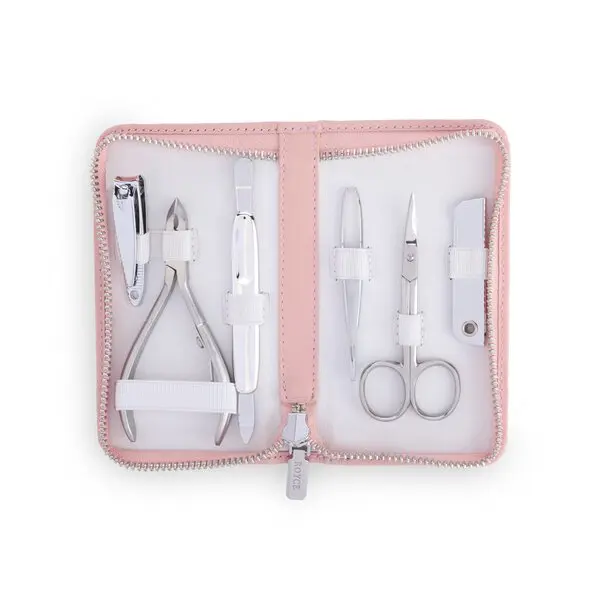 ROYCE NEW YORK Compact Manicure Travel Grooming Kit - Carnation Pink
