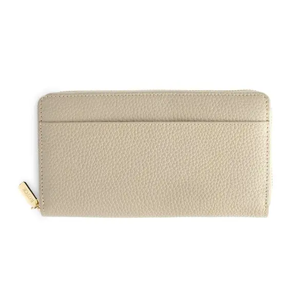 ROYCE NEW YORK Rfid Blocking Continental Zip Wallet - Taupe