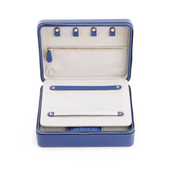 ROYCE NEW YORK Large Jewelry Box With Mirror - Cobalt Blue